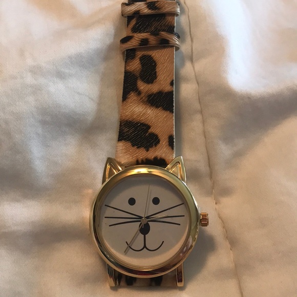 Accessories | Leopard Cat Face Watch Brand New So Adorable | Poshmark